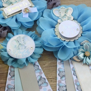 Boy Blue Elephant Baby Shower, Blue Grey Elephant Maternity Sash, Boy ...