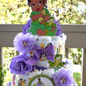 Princess Diaper Cake Baby Shower, Tiana Diaper Cake Centerpieces Decor ...