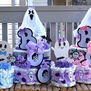 Ghost Diaper Cake Baby Shower, Boy & Girl Halloween Baby Shower ...