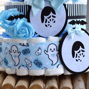 Blue Ghost Diaper Cake Baby Shower, Boy Blue Halloween Baby Shower ...