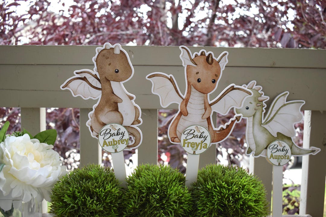 Dragon Cake Toppers Baby Shower, Boy Dragon Baby Shower Centerpieces ...