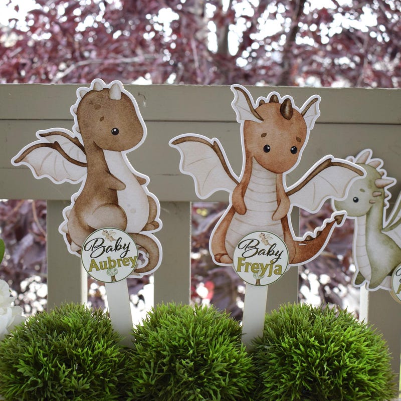 Neutral Dragon Cake Topper - Etsy