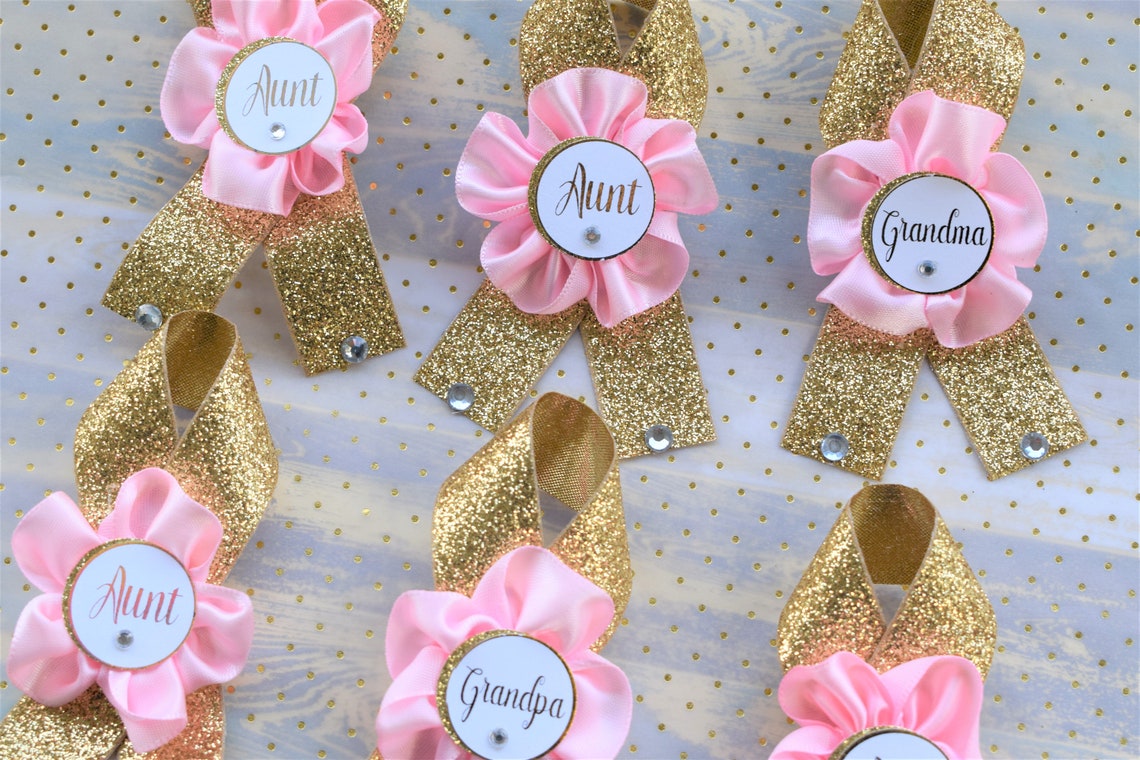 Pink Gold Princess Baby Shower Pink Princess Family Pin Pink - Etsy