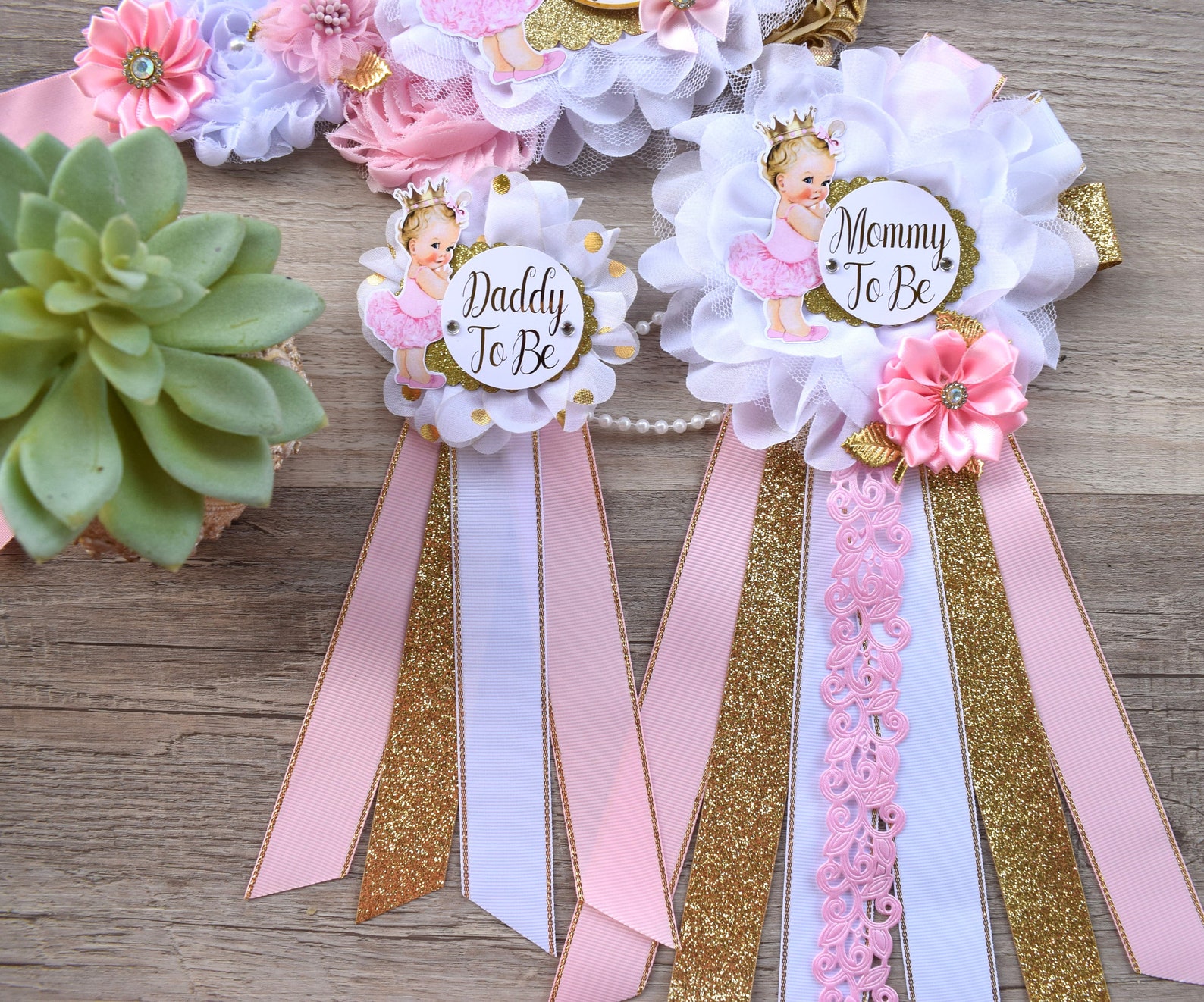 Pink Gold Princess Flower Sash Pink Gold Maternity Sash Pink - Etsy
