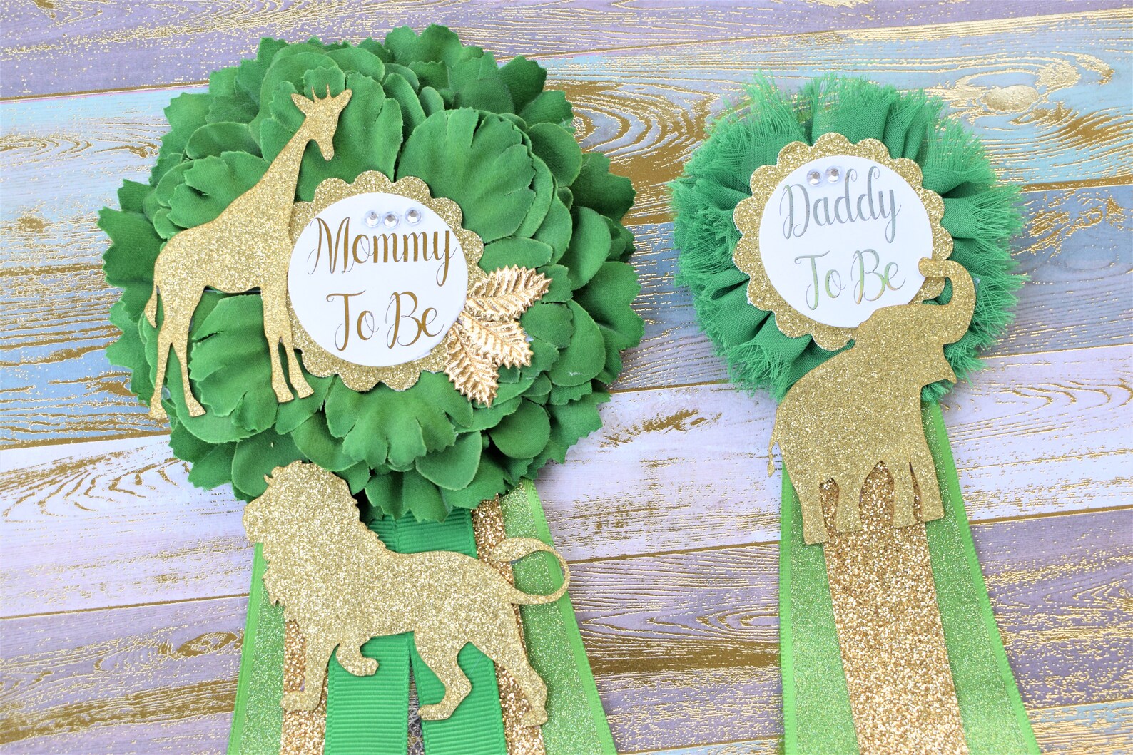 Safari Green Gold Flower Sash Gold Safari Animals Greenery - Etsy