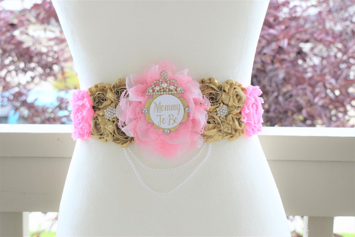 Royal Gold Prince Flower Sash Royal Gold Maternity Sash - Etsy