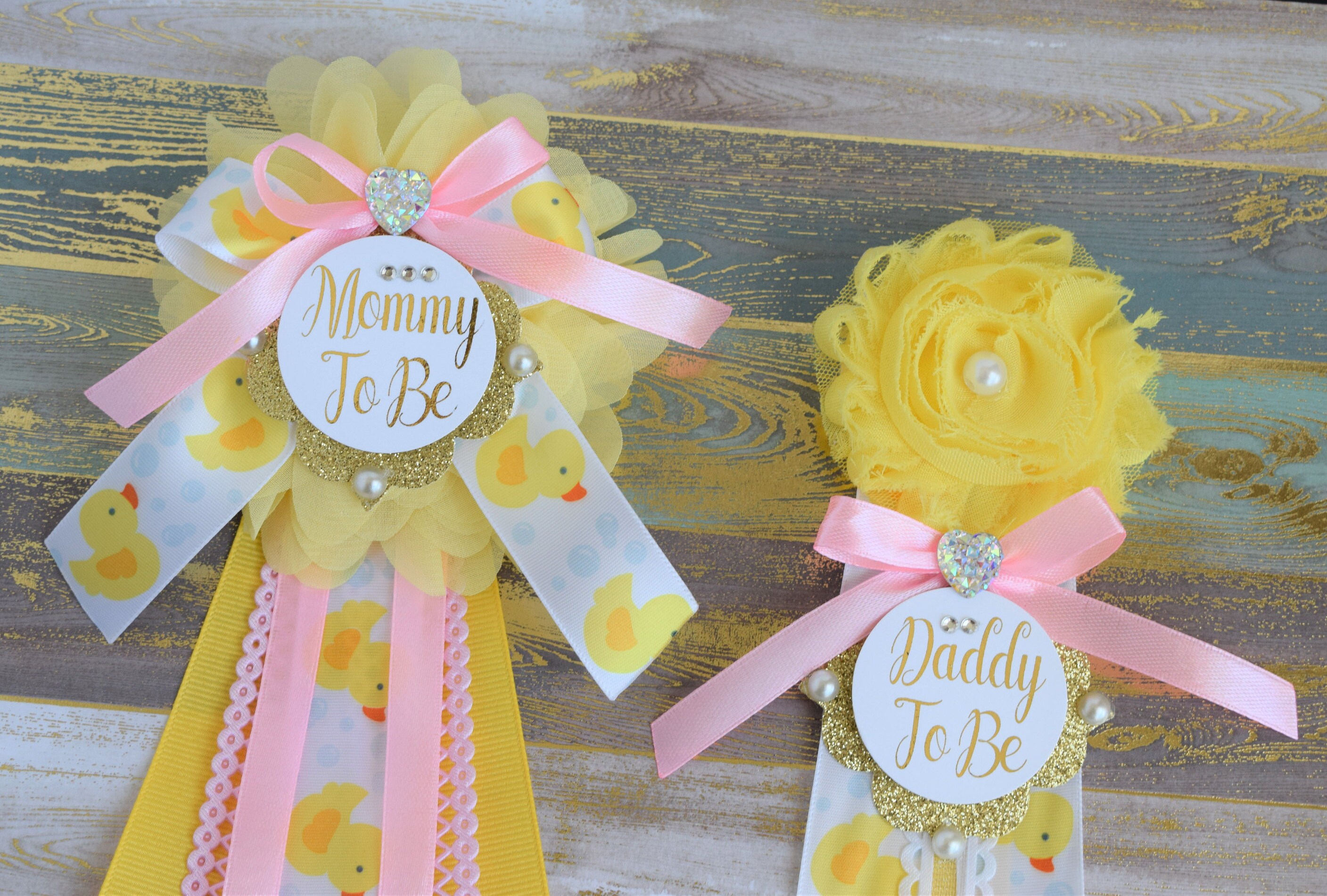 Pink Rubber Ducky Corsage Pin Set Girl Rubber Ducky Baby | Etsy