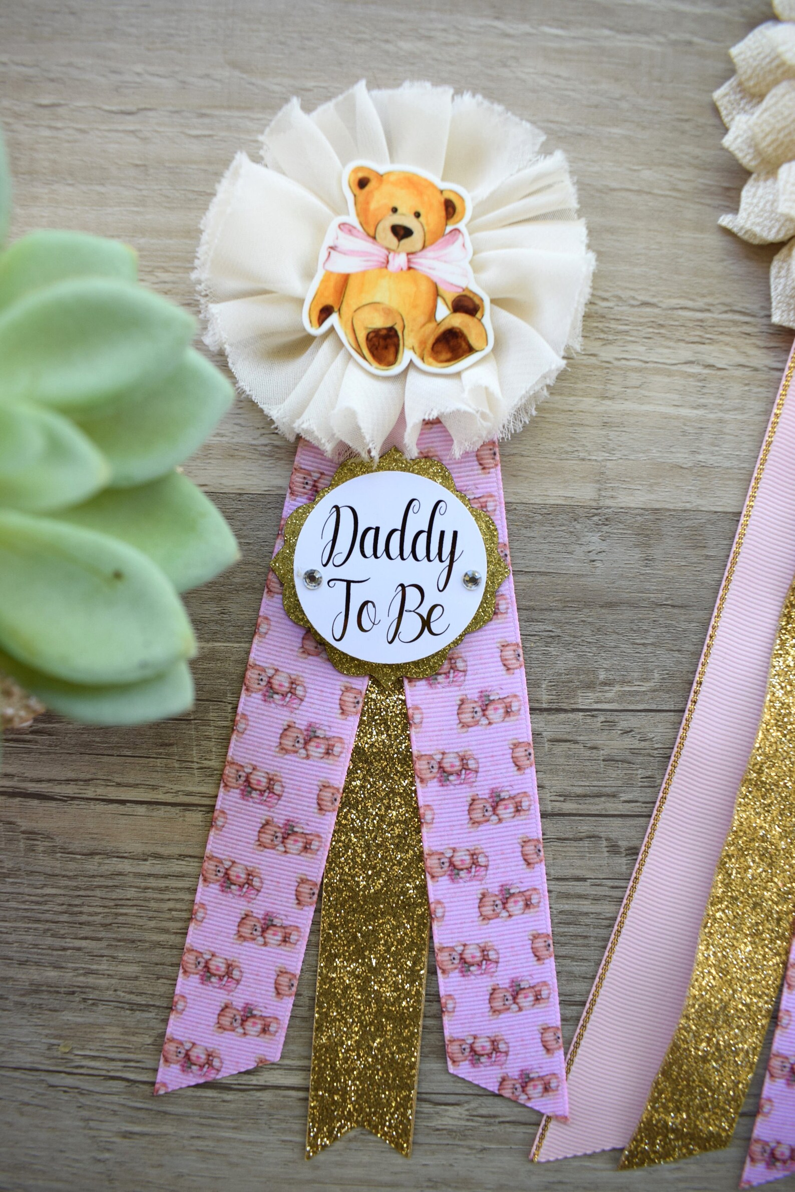 Girl Teddy Bear Family Pin Baby Shower, Pink Bear Mommy Bear, Papa ...