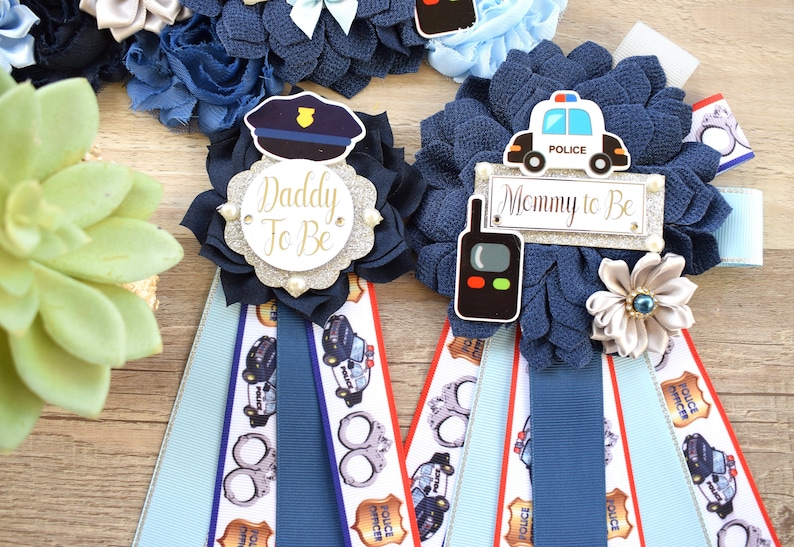 Police Baby Shower, Navy Blue Grey Maternity Sash, Police Mommy to Be ...