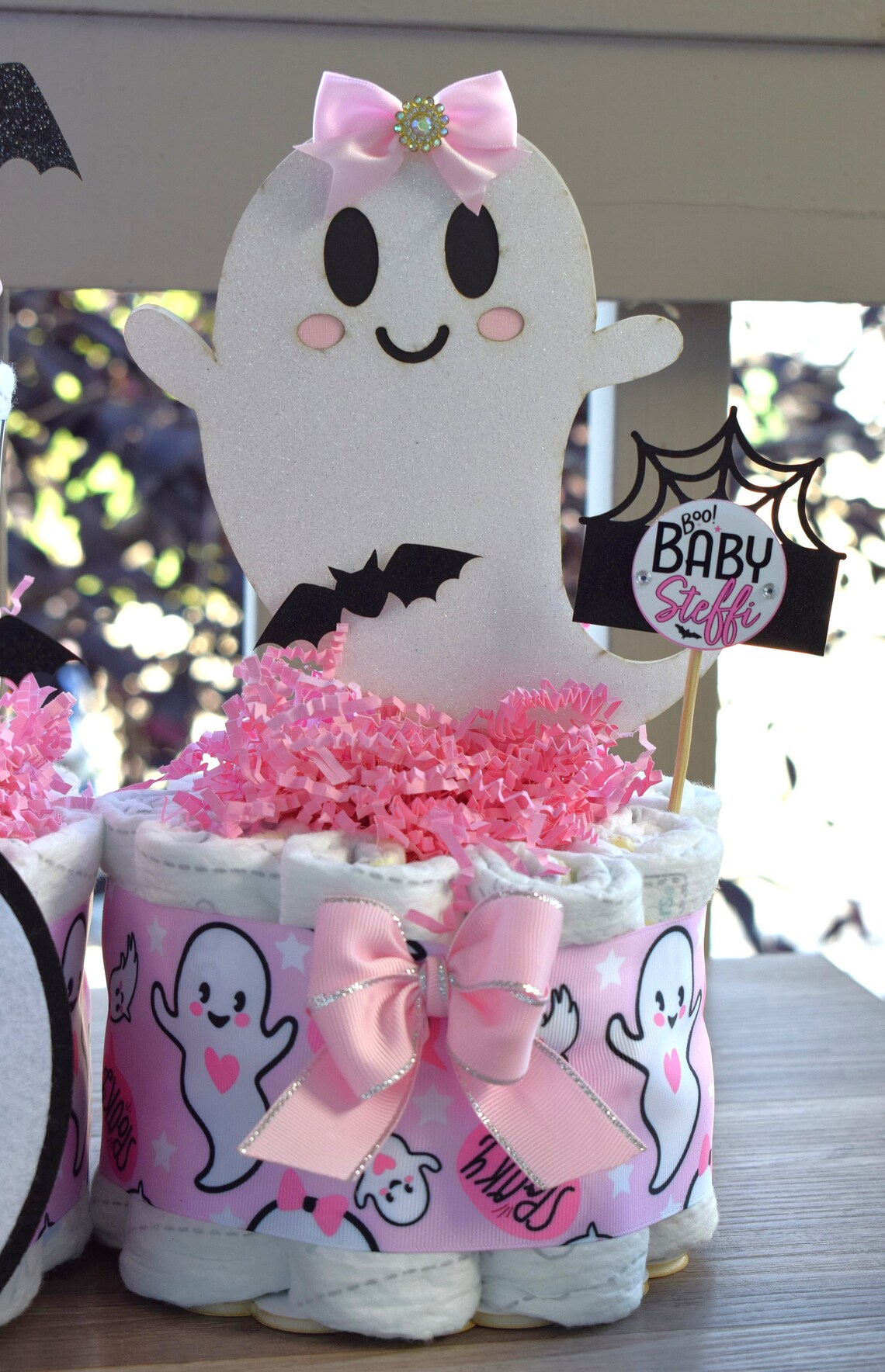 Ghost Diaper Cake Baby Shower, Boy & Girl Halloween Baby Shower ...