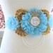 Baby Blue Royal Gold Prince Flower Sash Baby Gold Maternity - Etsy