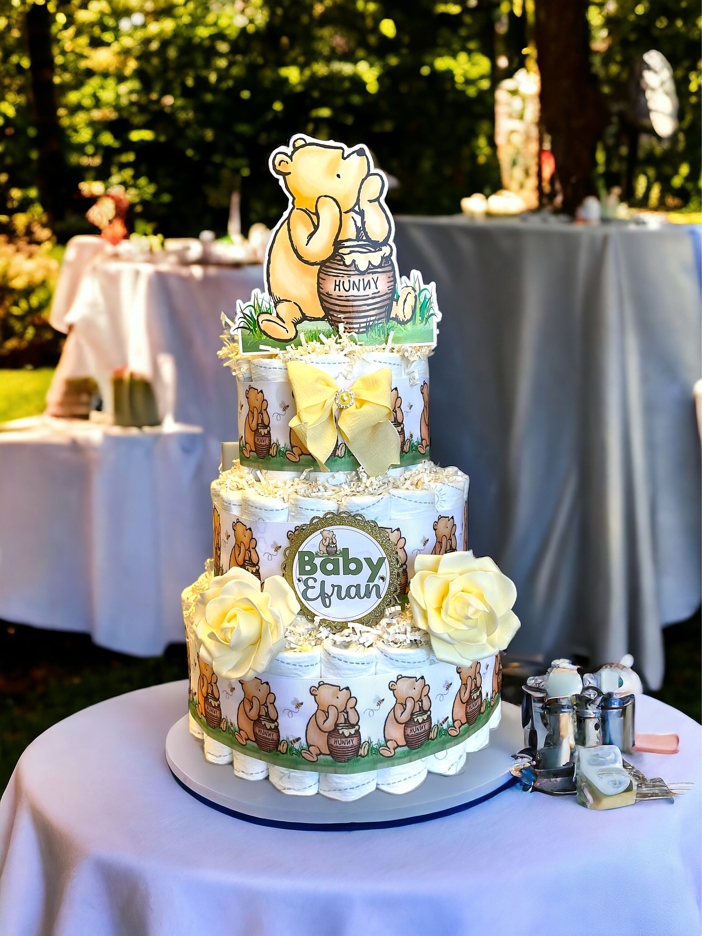 Winnie the Pooh Diaper Cake Baby Shower, Diaper Cake Centerpieces Decor, Winnie the Pooh, Room ...