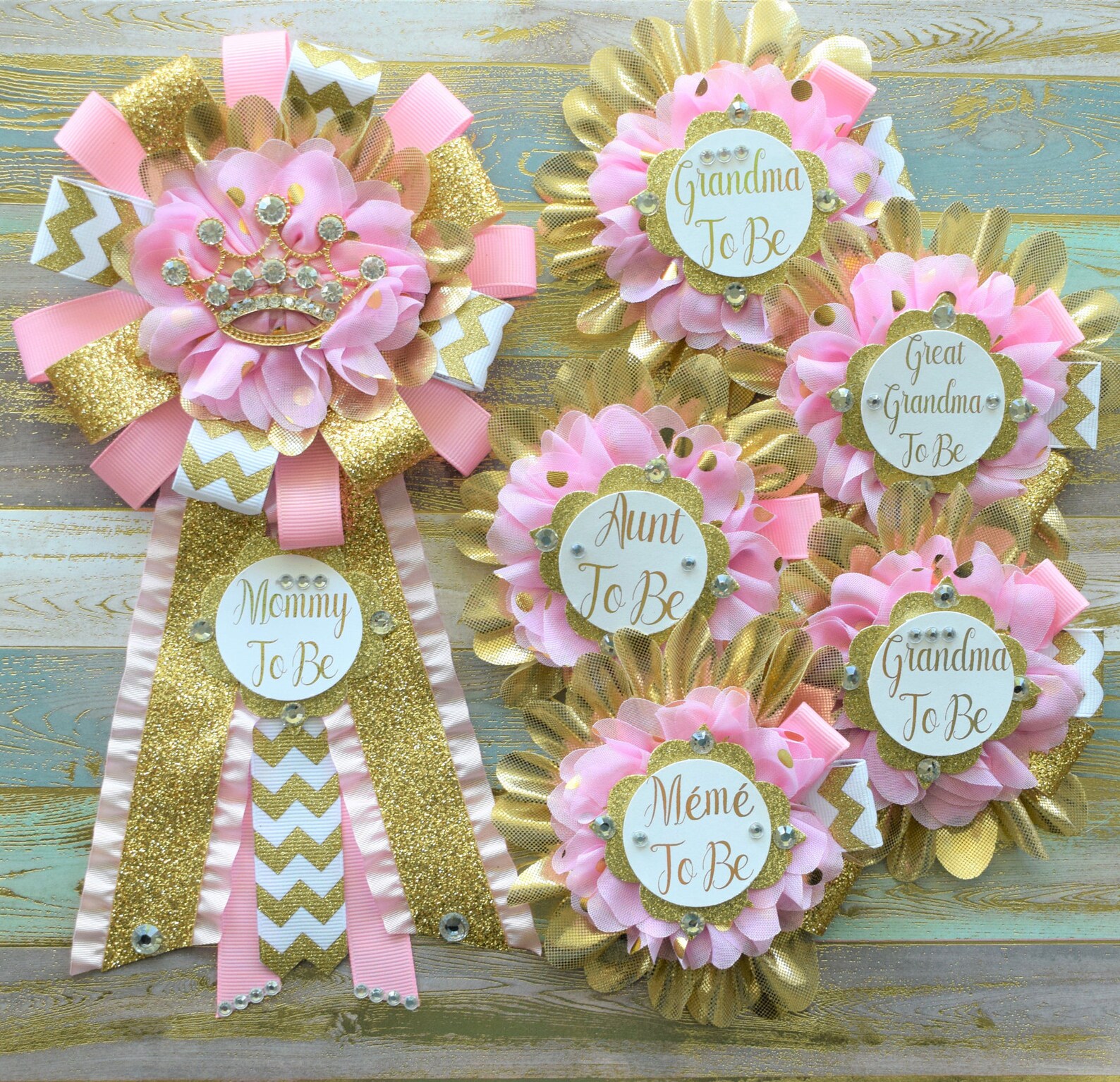 Princess Pink Gold Princess Corsage Pin, Pink Gold Princess Pin, Mommy ...