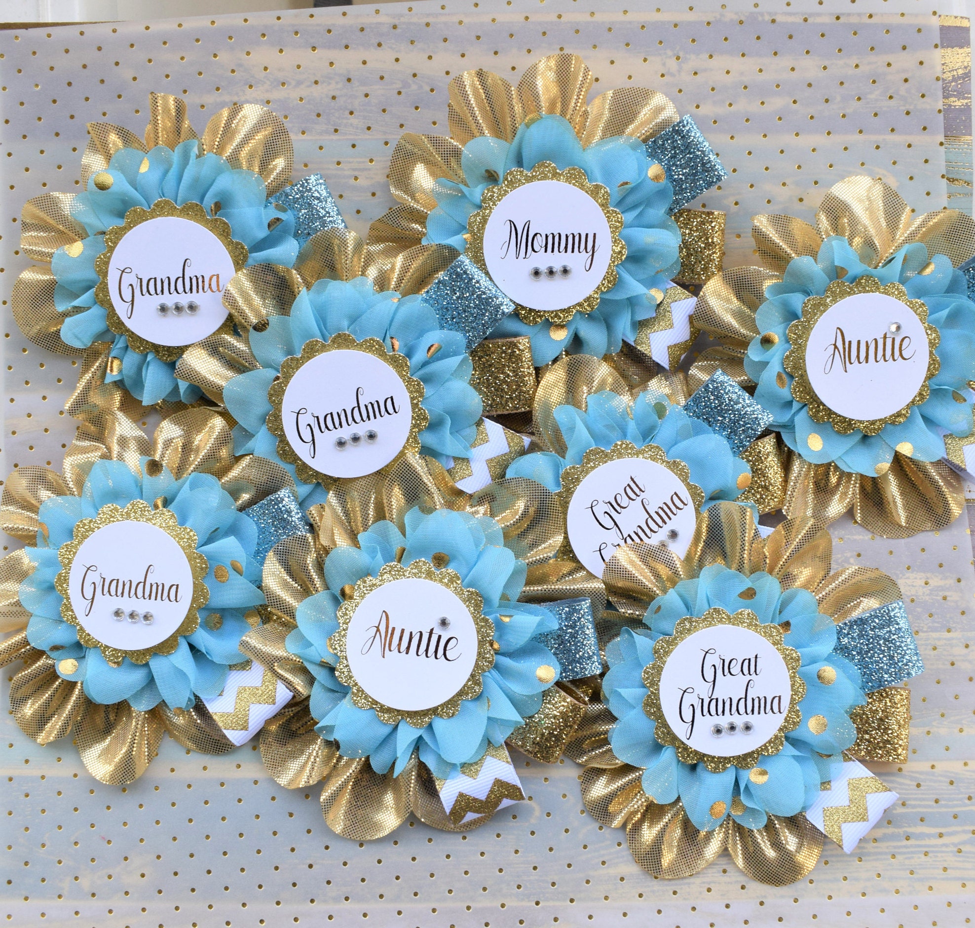 Blue Gold Family Pin Blue Gold Guest Pin Blue Gold Baby - Etsy