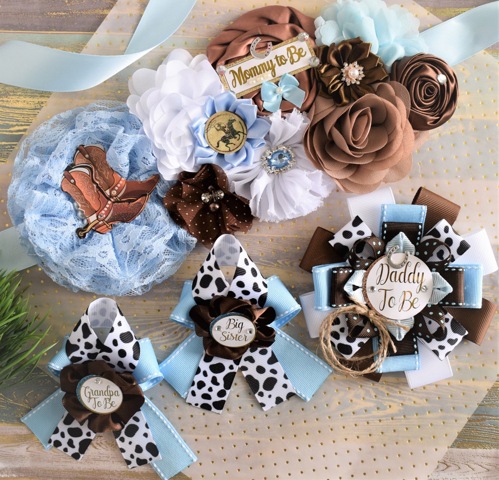 Blue Cowboy Baby Shower Blue Cowboy Maternity Sash Boy - Etsy