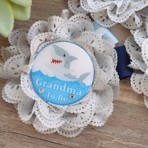 Shark Baby Shower, Blue Gray Family Pins, Shark Blue Grey Blue Baby ...