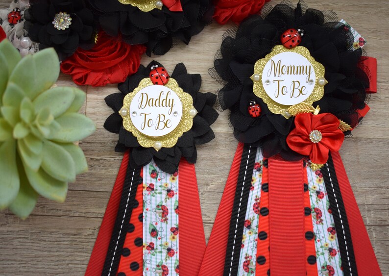 Ladybug Baby Shower, Lady Bug Maternity Sash, Bug Mommy to Be Pin, Red ...