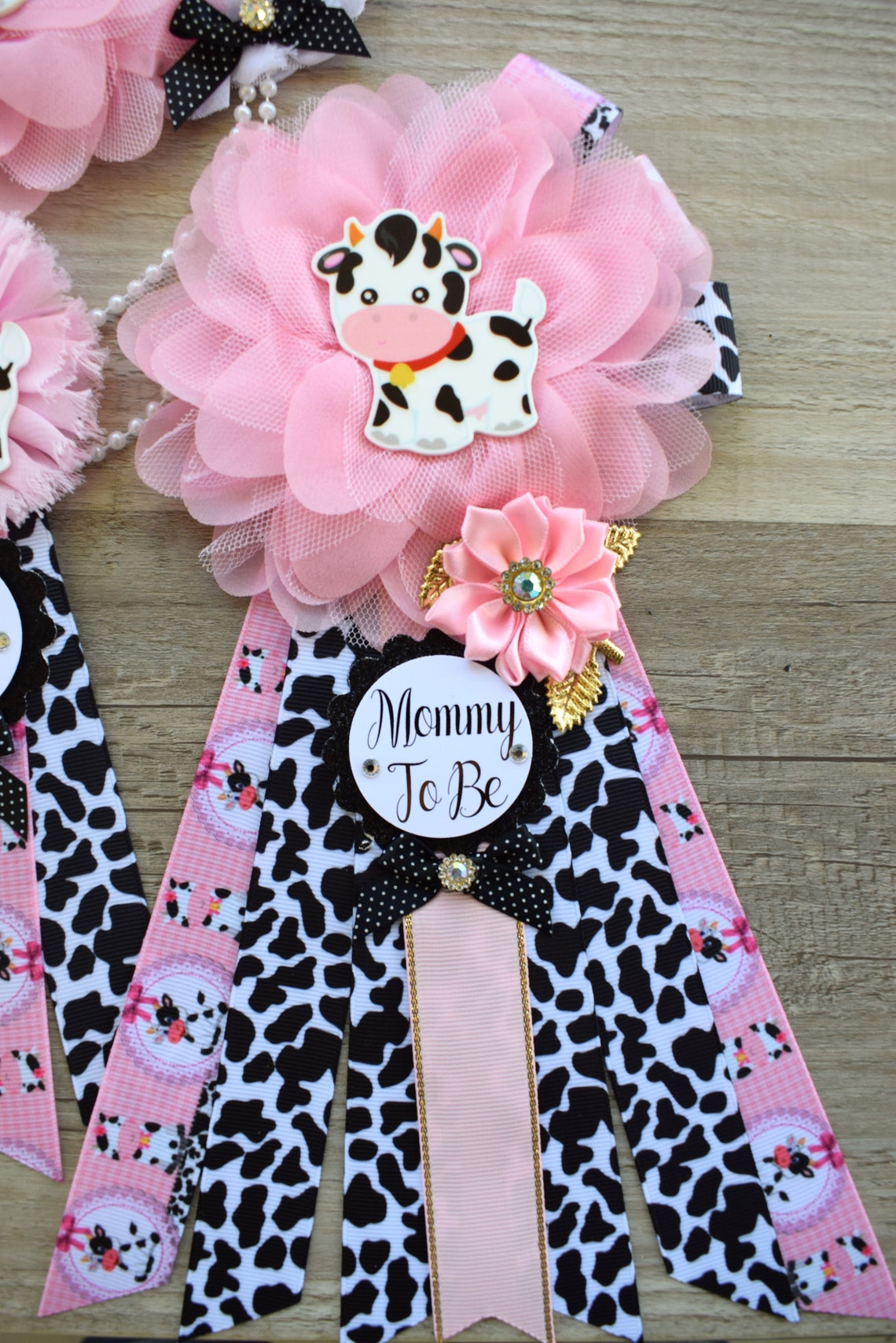Pink Cow Baby Shower Girl Cow Maternity Sash Farm Cow Mommy - Etsy