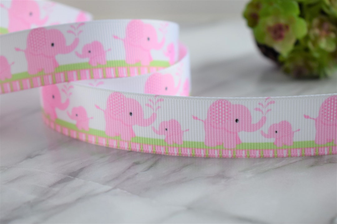 Pink Elephant Baby Shower Ribbon Girl Baby Elephant Ribbon - Etsy