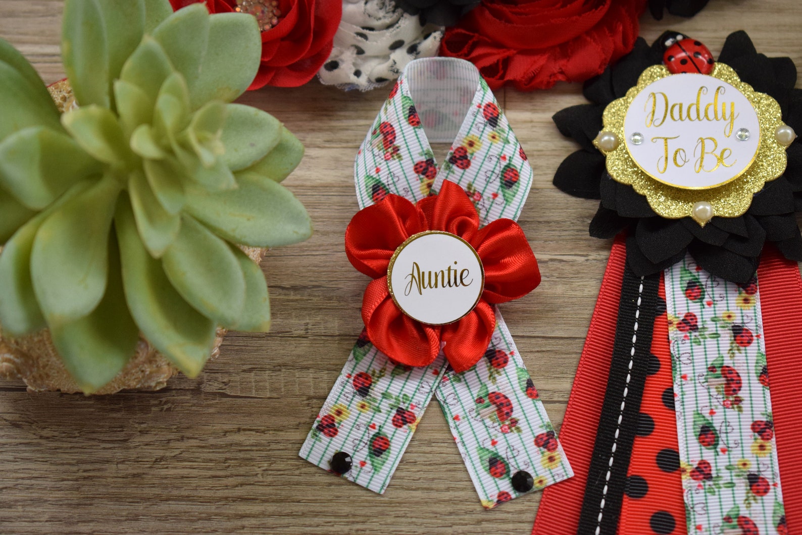 Ladybug Baby Shower, Lady Bug Maternity Sash, Bug Mommy to Be Pin, Red ...