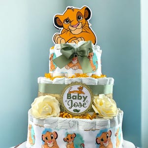 Lion King Diaper Cake Baby Shower, Lion Animal Diaper Cake Centerpieces ...