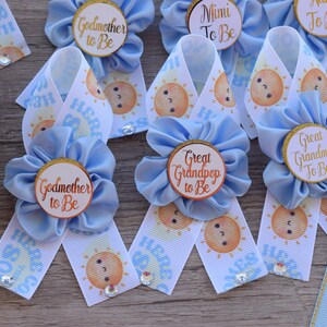 Here Come The Son Baby Shower Neutral Yellow Ivory Maternity Sash