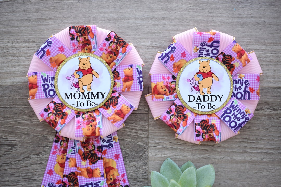 Girl Pink Friend Baby Shower, Girl Mommy to Be Ribbon, Daddy to Be Pin ...