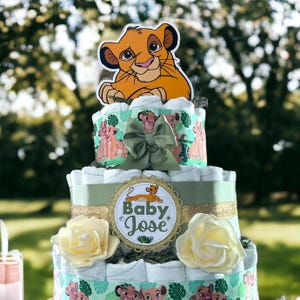 Lion Diaper Cake Baby Shower, Lion King Diaper Cake Centerpieces Decor ...