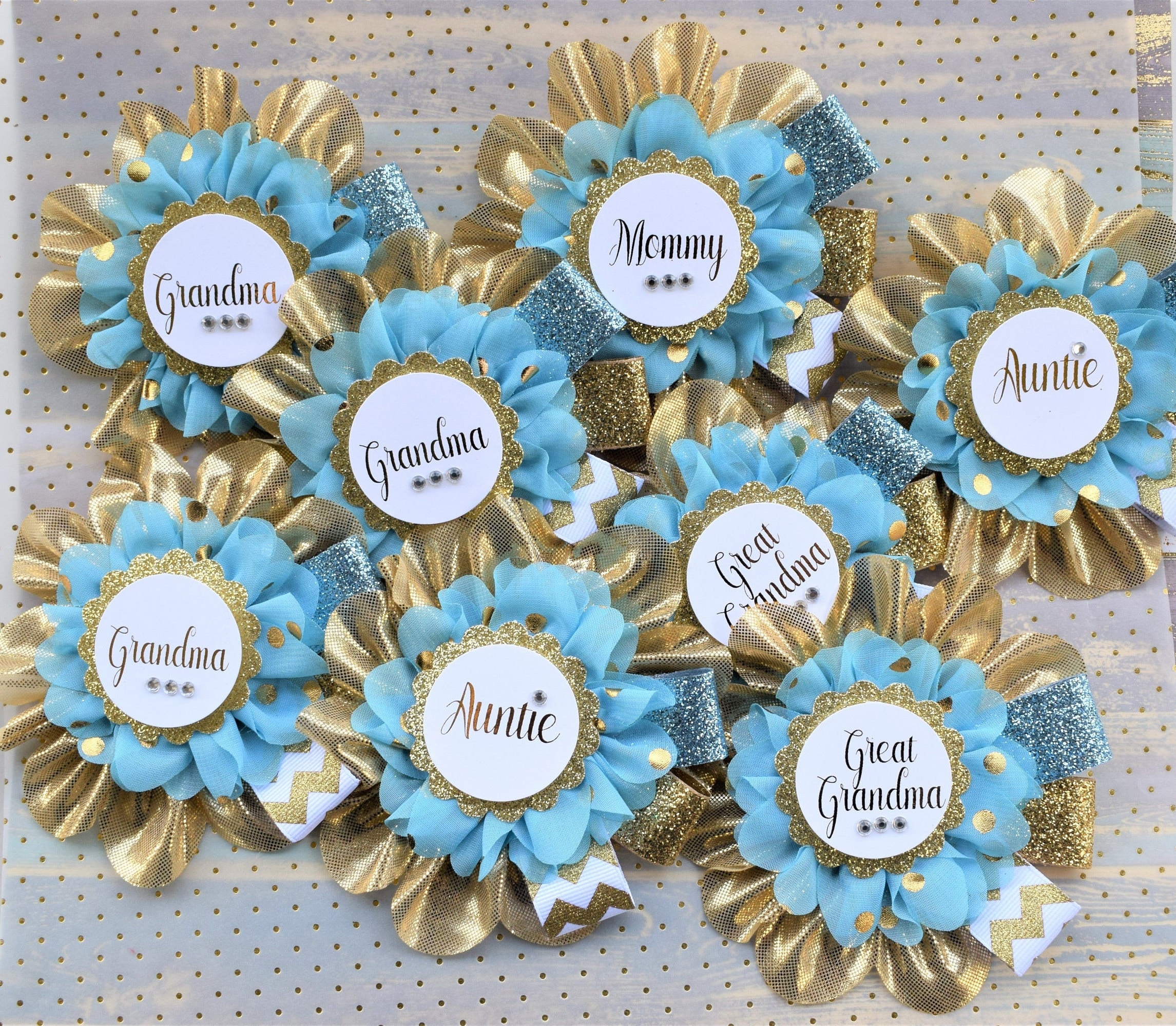 Blue Gold Family Pin Blue Gold Guest Pin Blue Gold Baby | Etsy