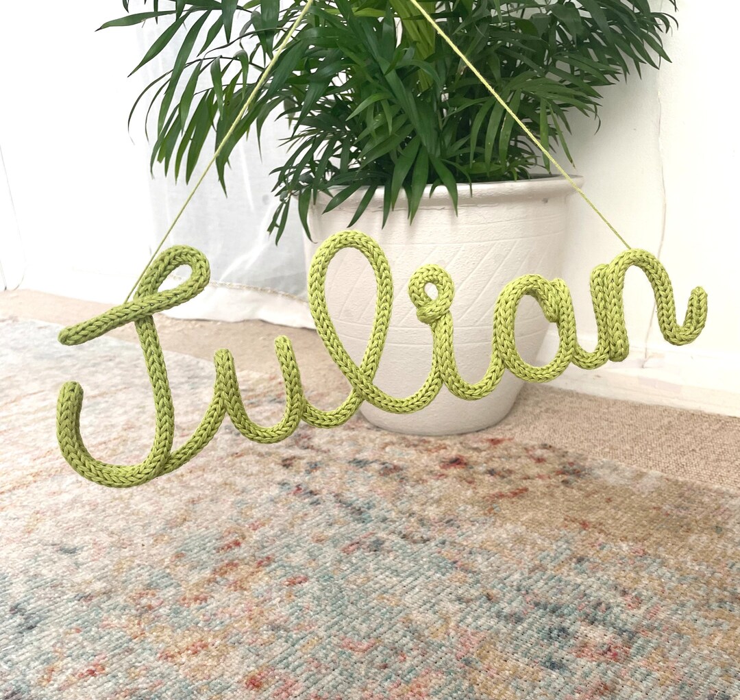 Knitted Name Sign Personalised Wire Word Name Sign Perfect - Etsy UK