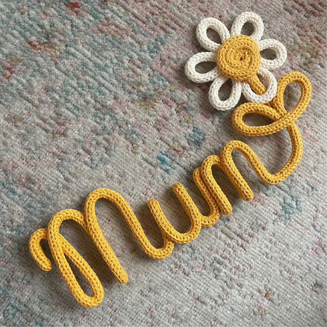 Knitted Mothers Day Sign Wire Word Cord Knit Rope Mothers Day Gift for ...