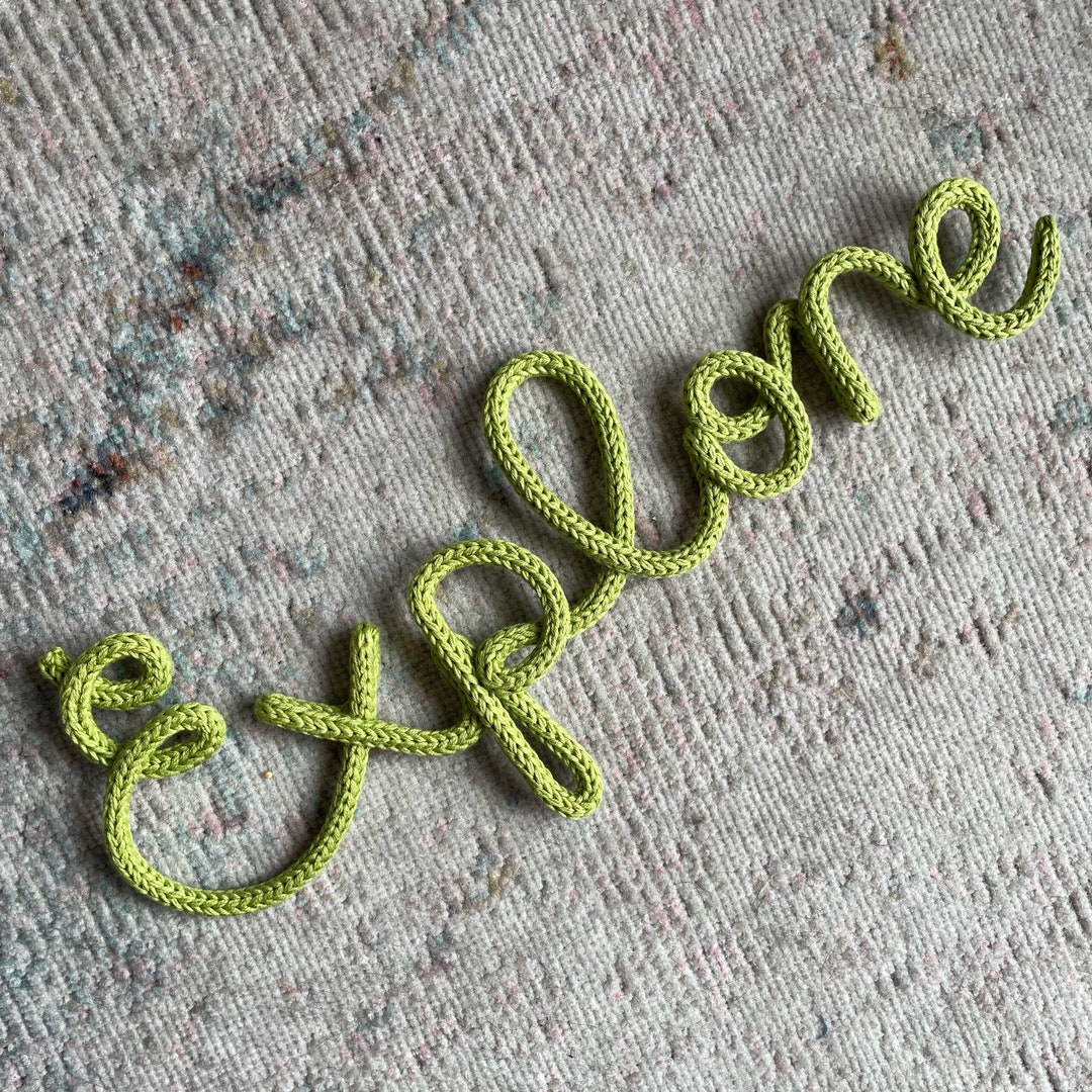 Custom Knitted Sign Personalised Wire Word Sign Any Word Name or Phrase ...