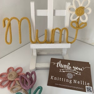 Knitted Mothers Day Sign Wire Word Cord Knit Rope Mothers Day Gift for ...