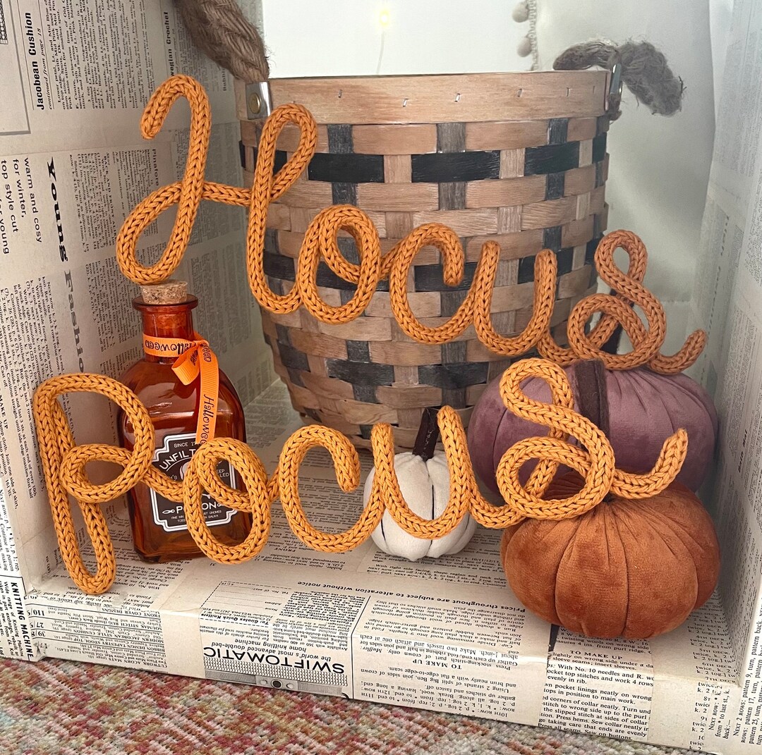 Hocus Pocus Halloween Knitted Wire Word Name Sign Sign Halloween Decor ...