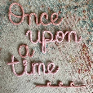 Once Upon a Time... Reading Corner Decor Knitted Wire Word Wall Hanging ...