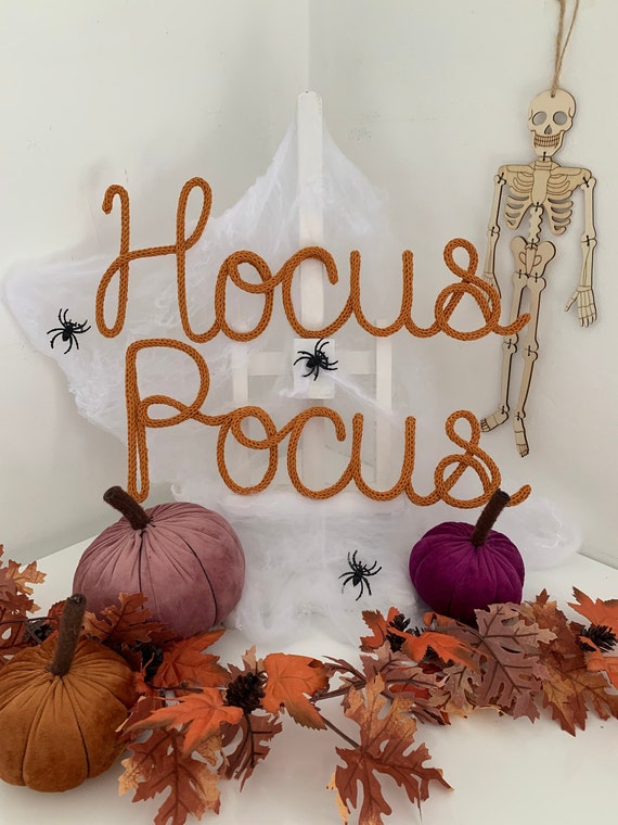 HOCUS POCUS HALLOWEEN Knitted Wire Word Name Sign Sign - Etsy