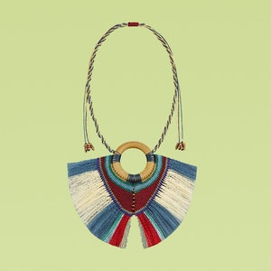 Long Native American Micro Macrame Necklace for Burning Man. Indigenous ...