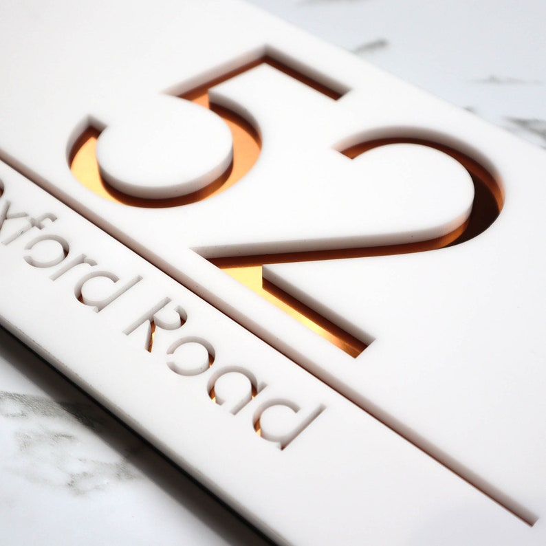 K Smart Sign Laser Cut Matt White & Copper Mirror - Etsy