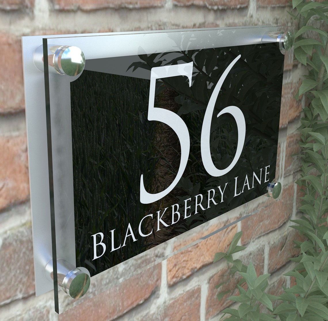 Acrylic & Aluminium House Signs Door Number PARA4-28WB-S-C - Etsy UK