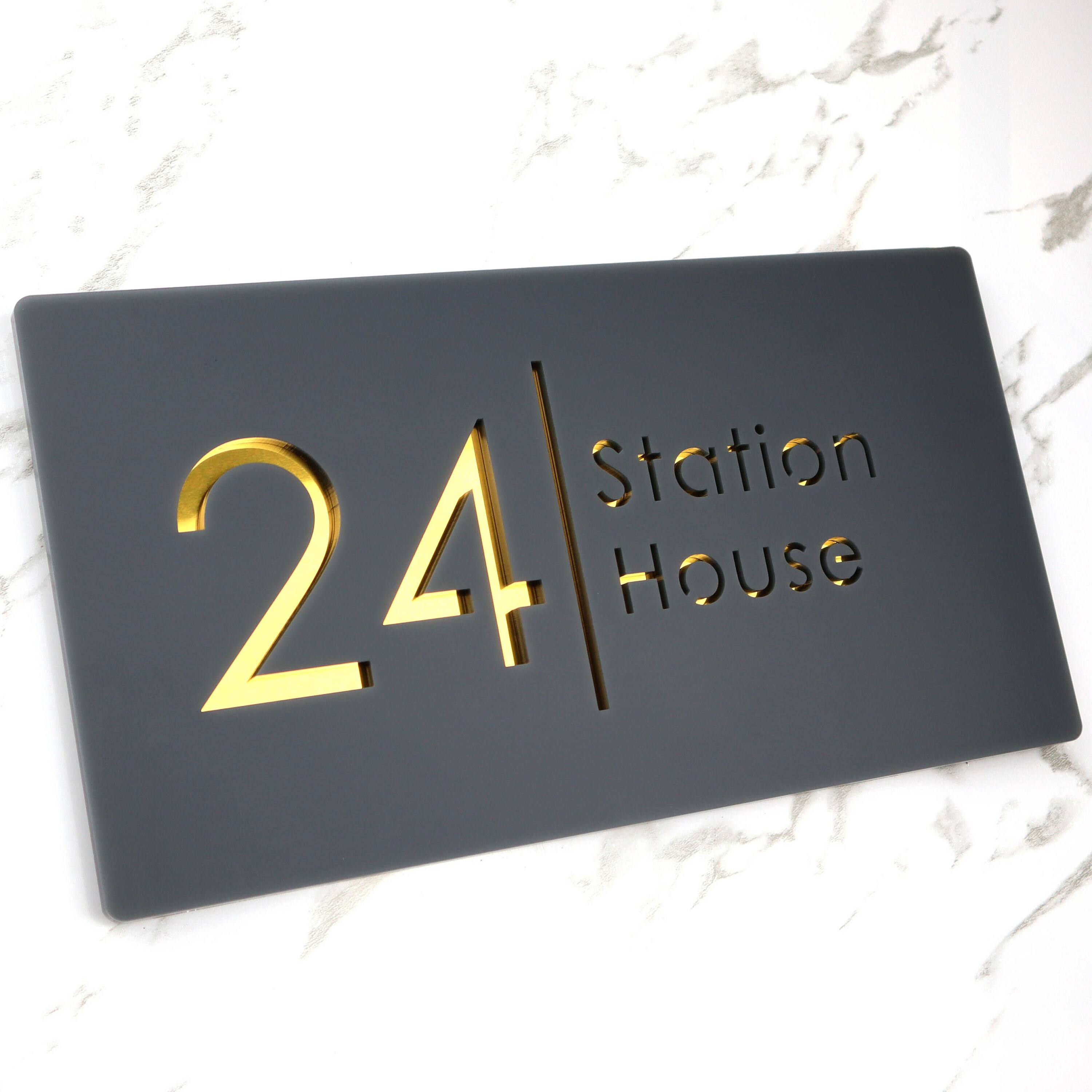 K Smart Sign | Bellissima H2 | Laser Cut Matt Dark Gray Anthracite ...