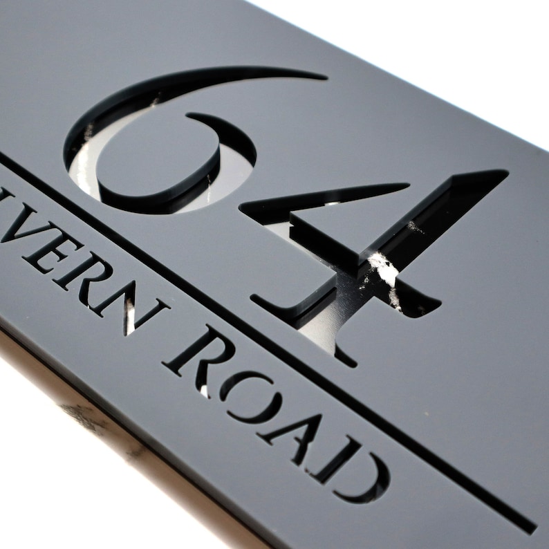 K Smart Sign Bellissima H3 Laser Cut Matt Gray Plaques & - Etsy