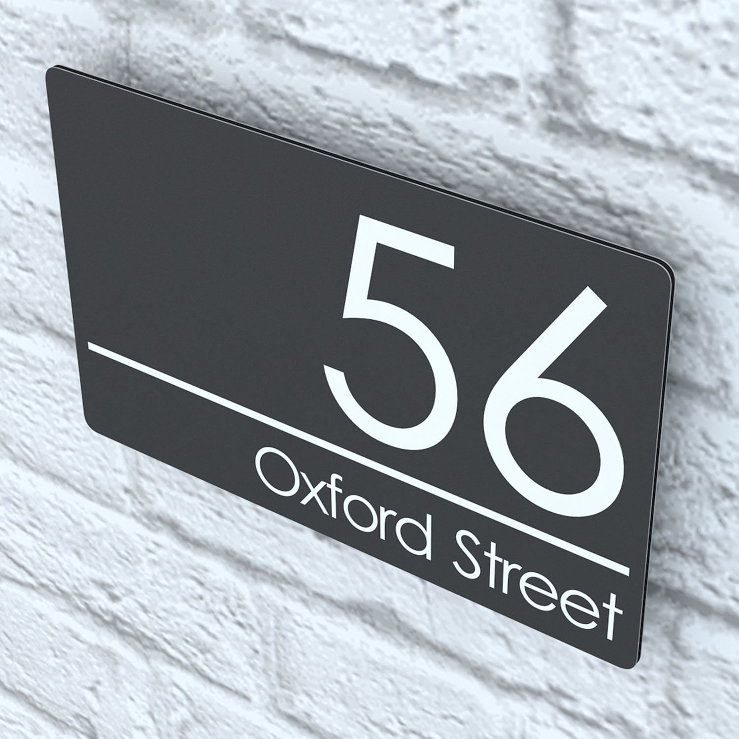 Modern Contemporary Floating Property Numbers Door Signs Plaques - Gray ...