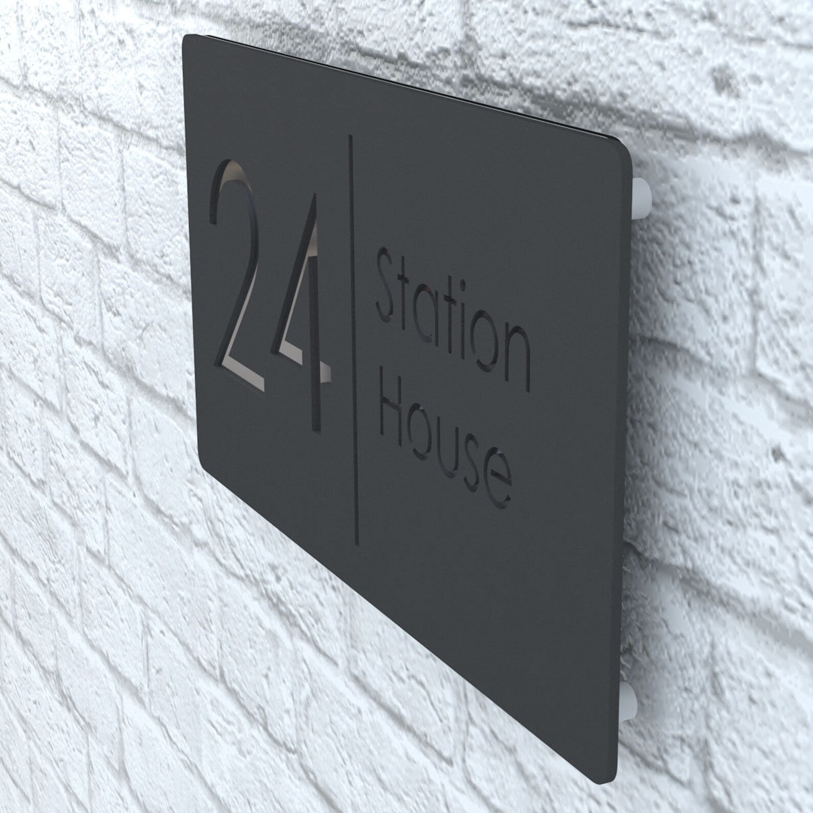 K Smart Sign Bellissima H2 Laser Cut Matt Dark Gray | Etsy UK