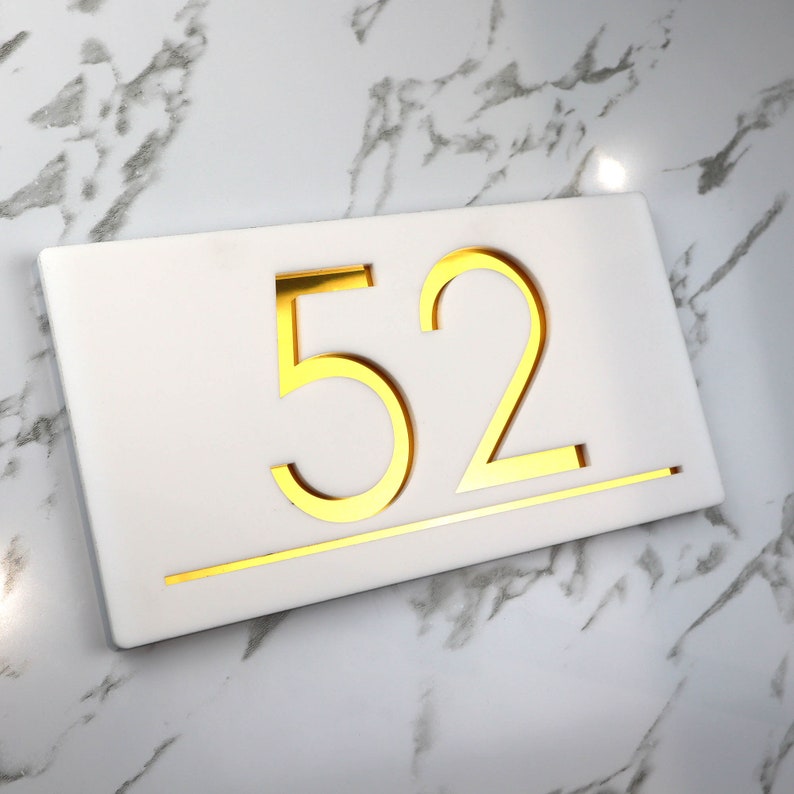 K Smart Sign Laser Cut Matt White & Gold Mirror Personalised - Etsy