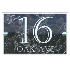 Bespoke Modern Contemporary House Sign Plaque Door Number Marble Door ...