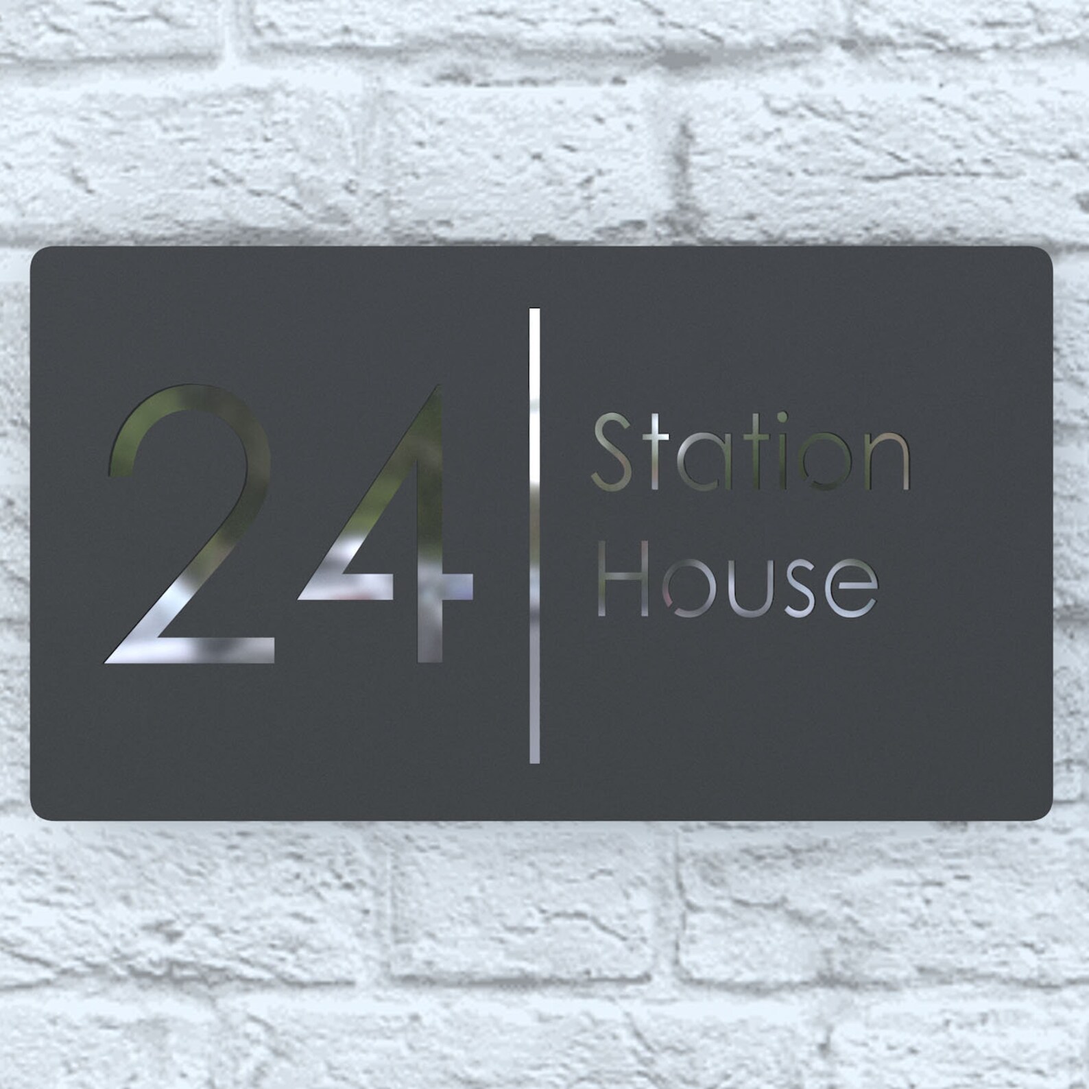 K Smart Sign Bellissima H2 Laser Cut Matt Dark Gray | Etsy UK