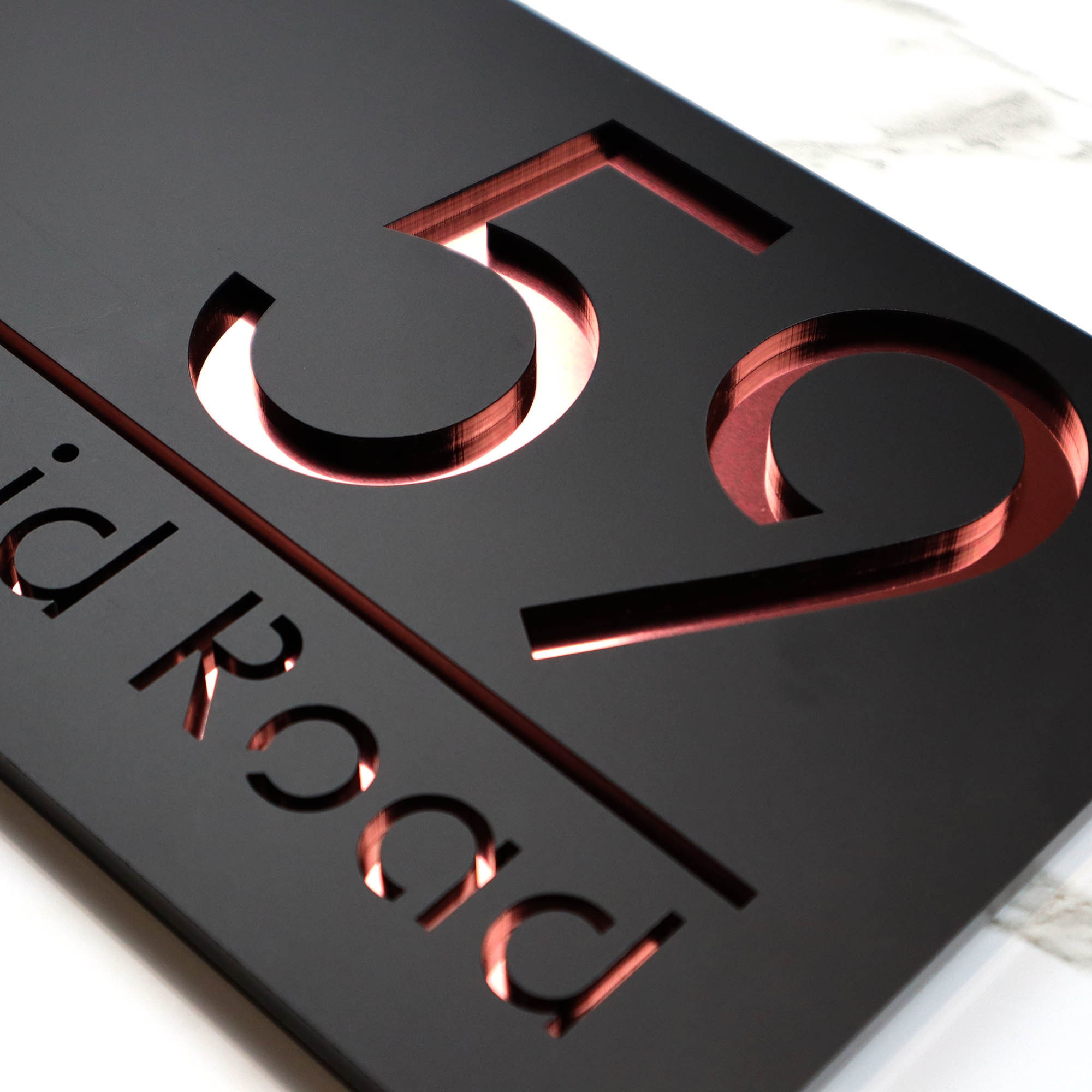 K Smart Sign Bellissima H1 Laser Cut Matt Black & Rose - Etsy