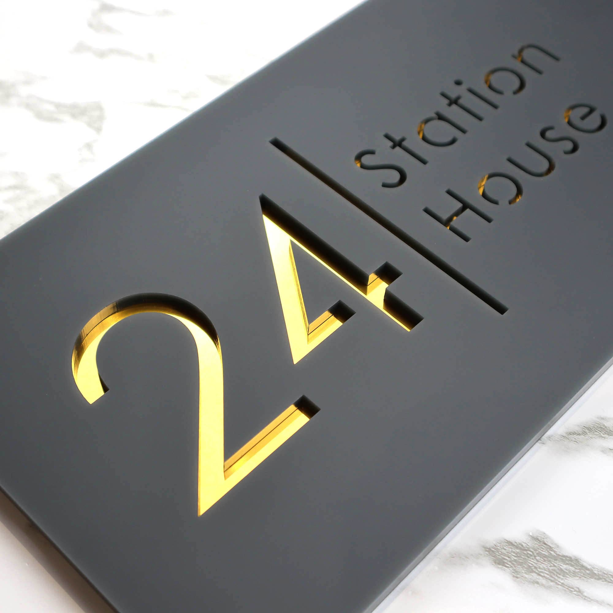 K Smart Sign | Bellissima H2 | Laser Cut Matt Dark Gray Anthracite ...