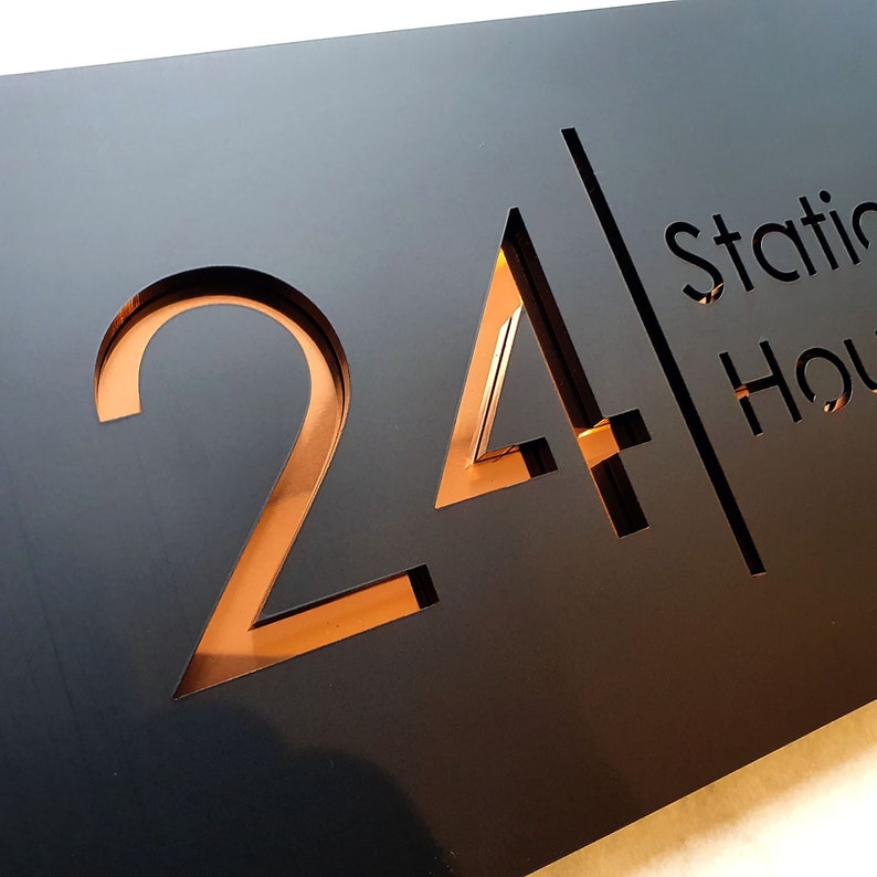 K Smart Sign Bellissima H2 Laser Cut Matt Black Plaques & - Etsy