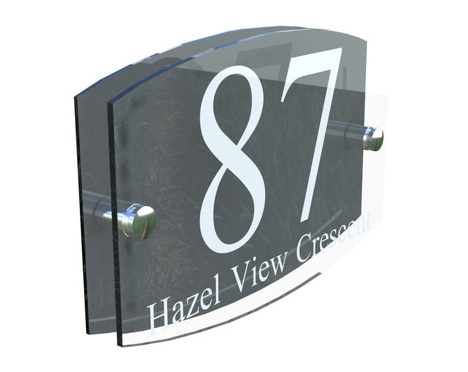 Modern Contemporary Property Number Door Sign Plaque (EMA5-27B-S-C ...
